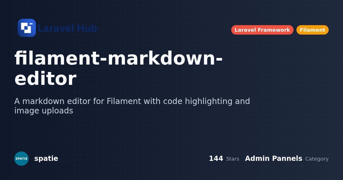 LaravelHub - filament-markdown-editor